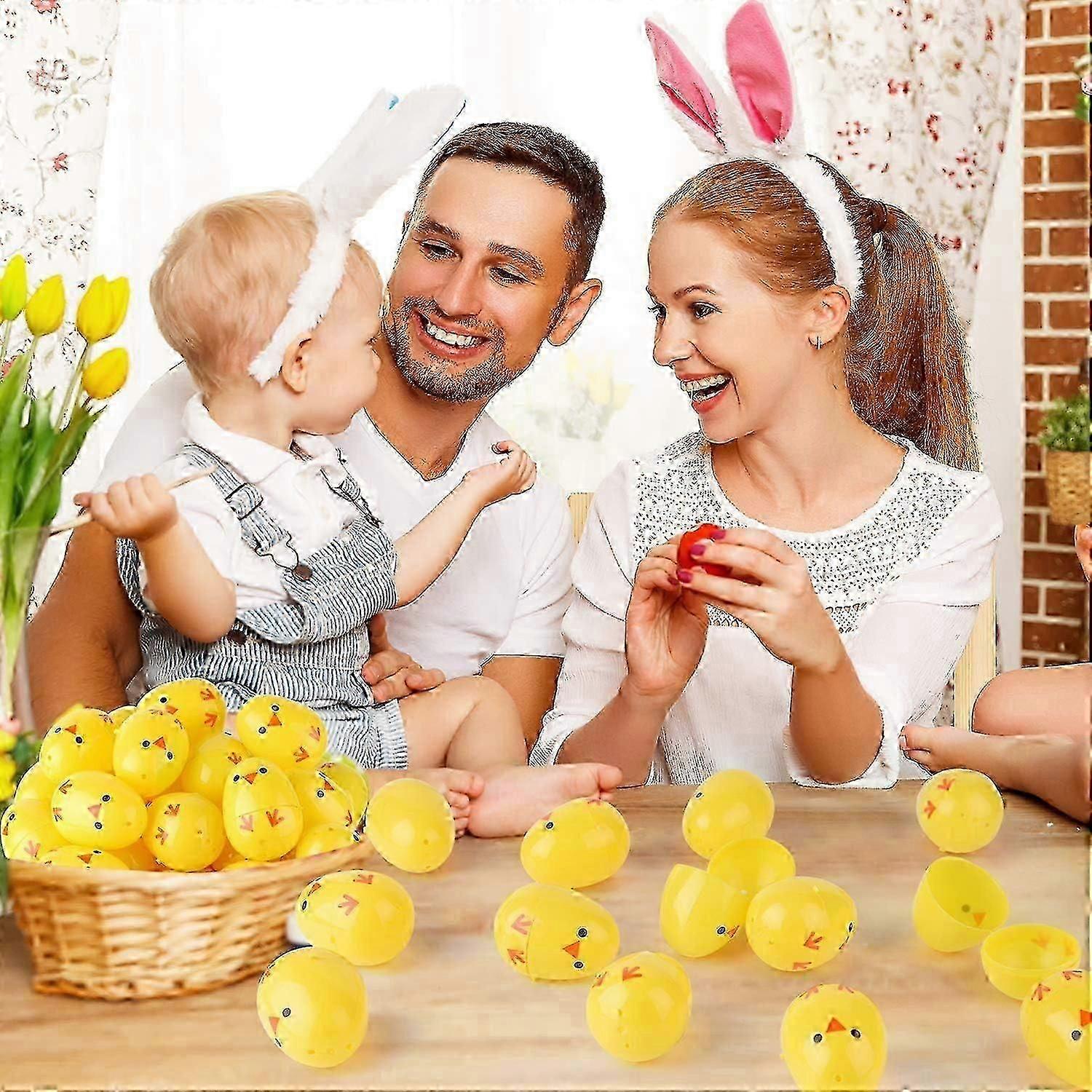 36Pcs Easter Eggs Bulk Fillable Easter Eggs Plastic Easter Chicken Eggs for Easter Basket ...