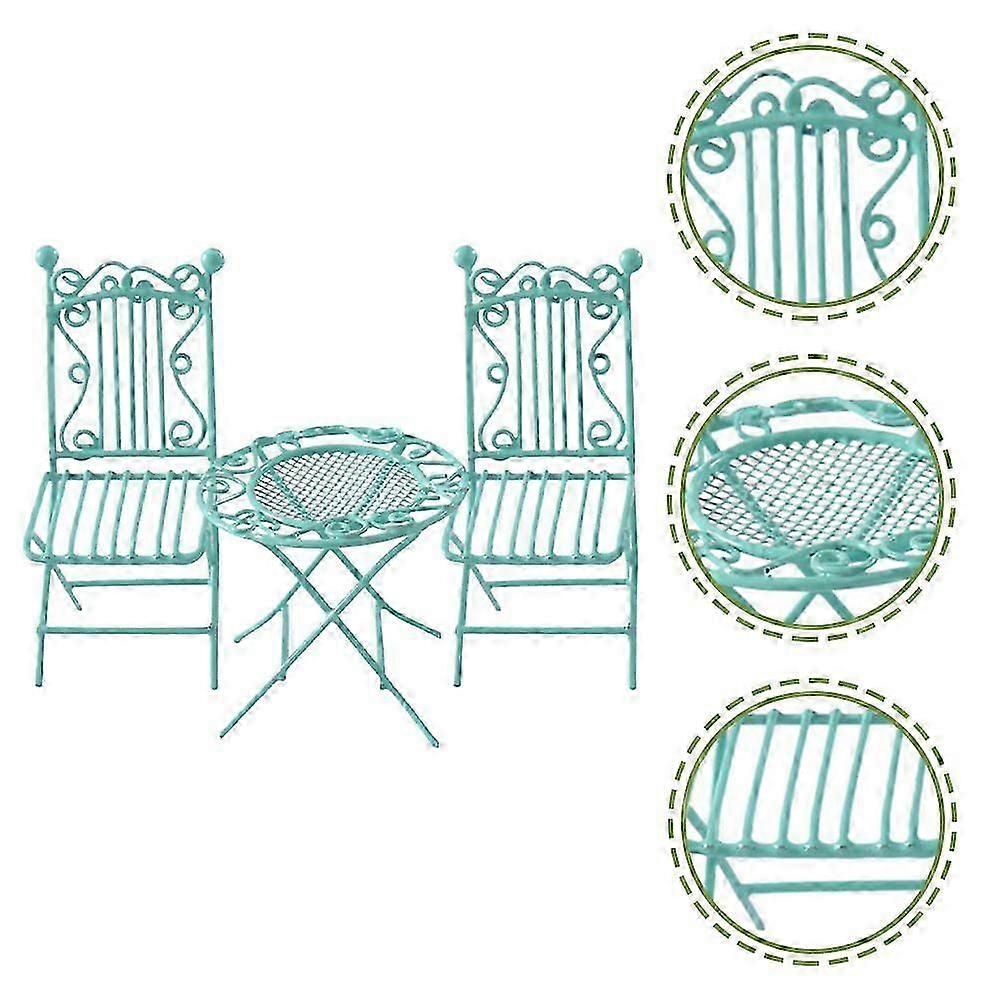 3pcs Miniature Table And Chair Set 1/12 Scale Tiny House Round Table ...