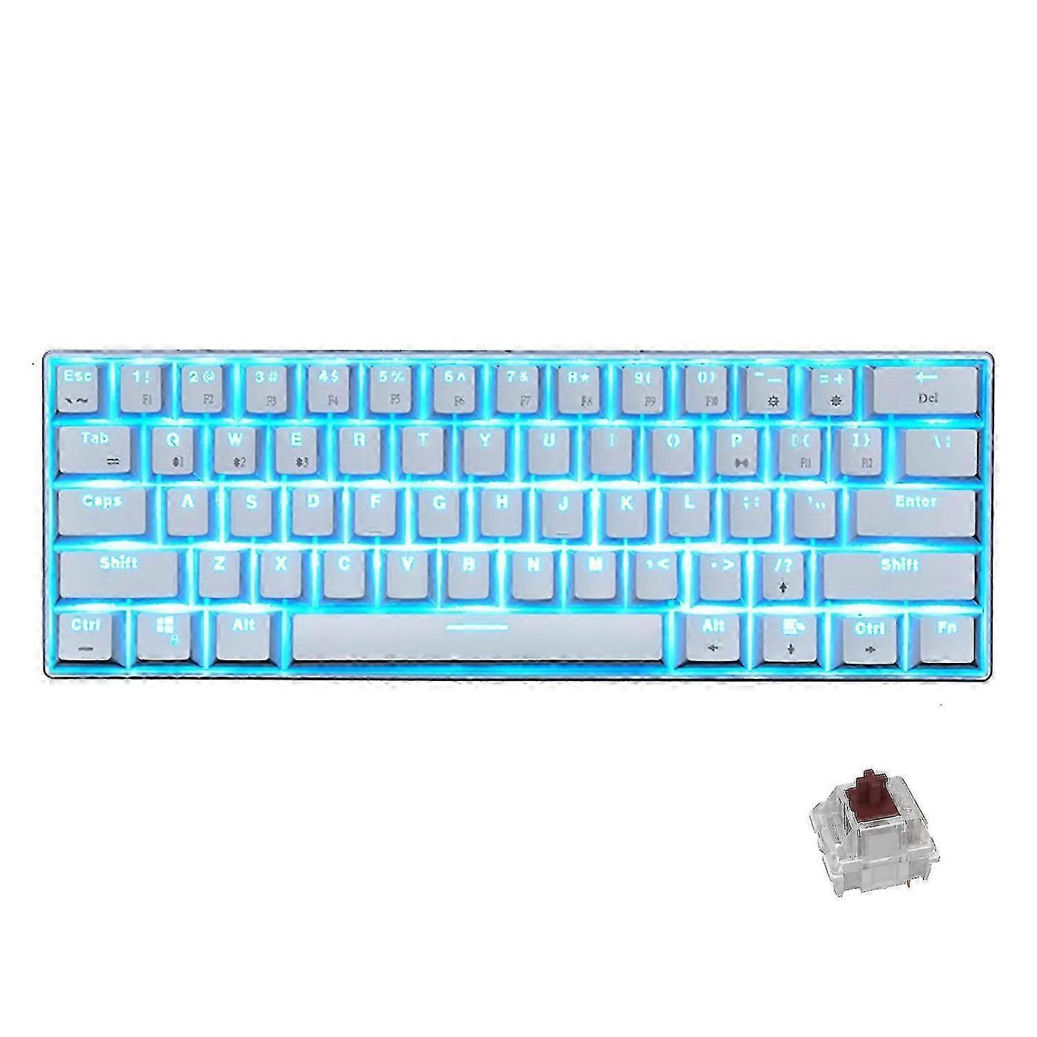 Tawny Axle White RK61 Desk Keyboard Sensitive Low Latency Ergonomic ...