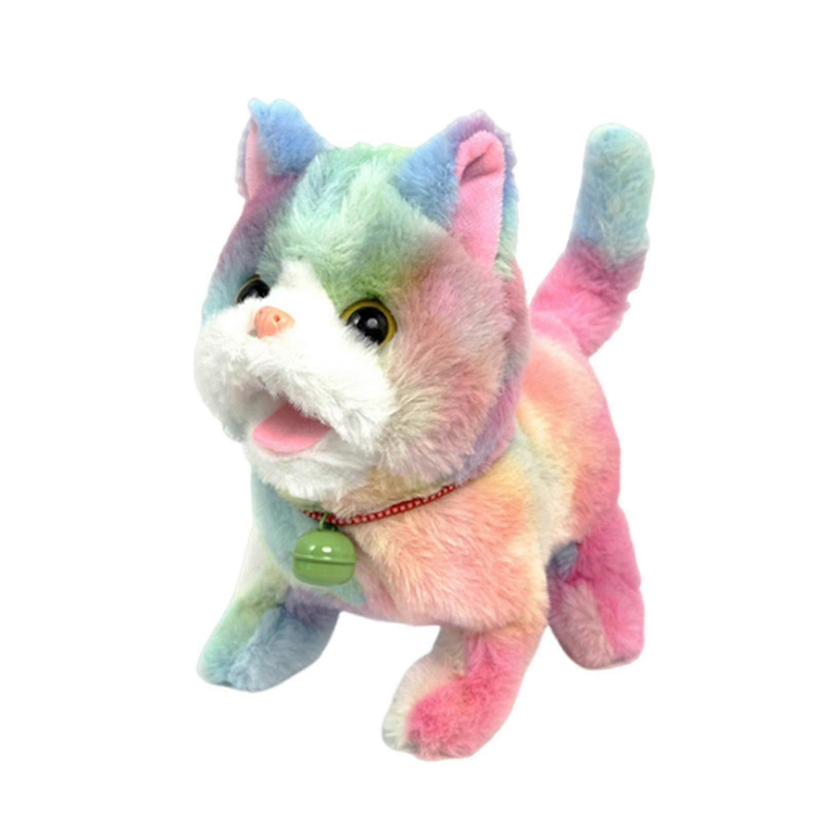 Electric Plush Toy Cat Cuddly Plush Animal Kitten Toy Tail Wagging ...