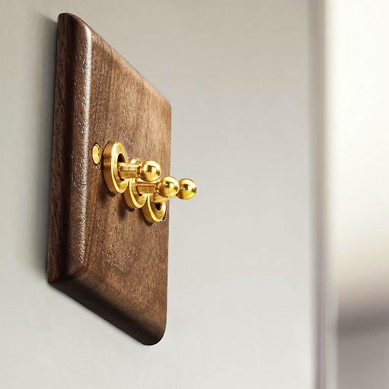 Retro american industrial style light switch socket, solid wood brass ...