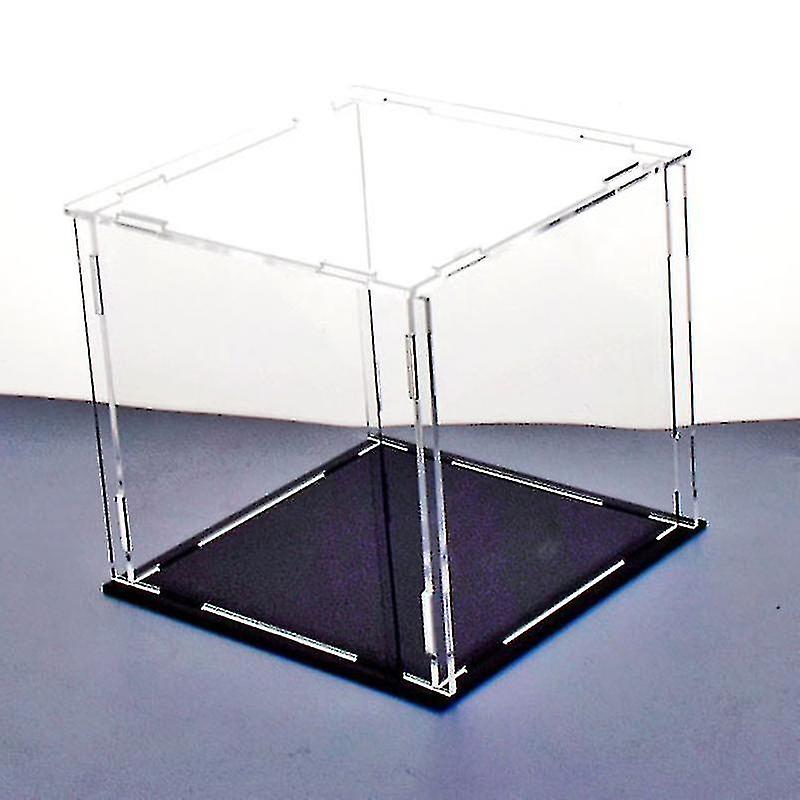 30cm Perspex Acrylic Display Case H Box Plastic Base Dustproof Figure ...