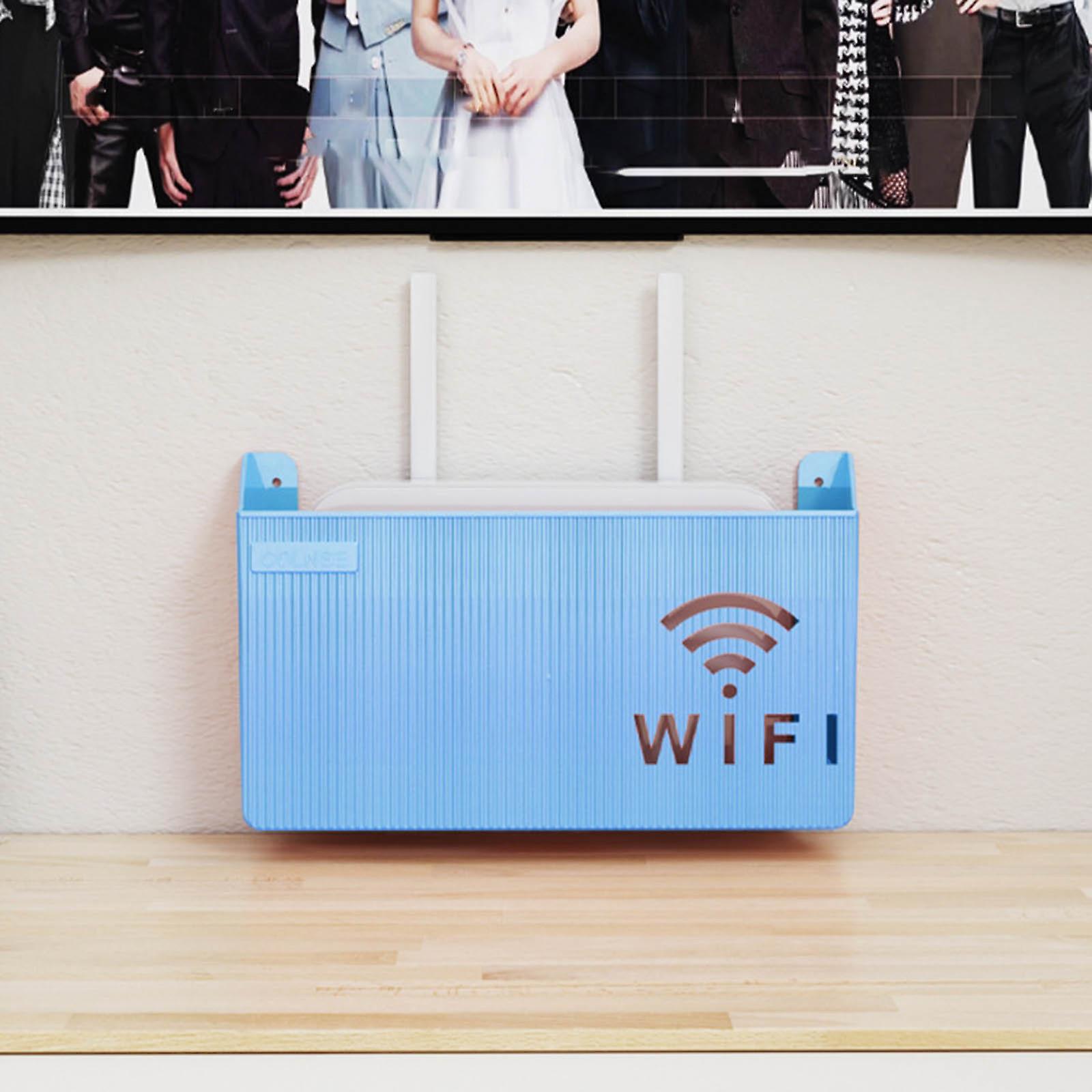 Wall Mounted Wifi Router Storage Box Cable Power Plus Wire Bracket ...