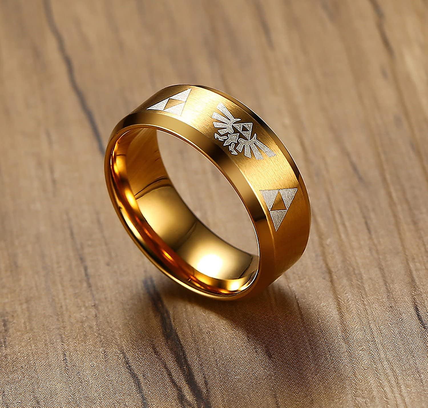Heytea 8mm The Legend Of Zelda Triforce Ring, Stainless Steel Matte ...
