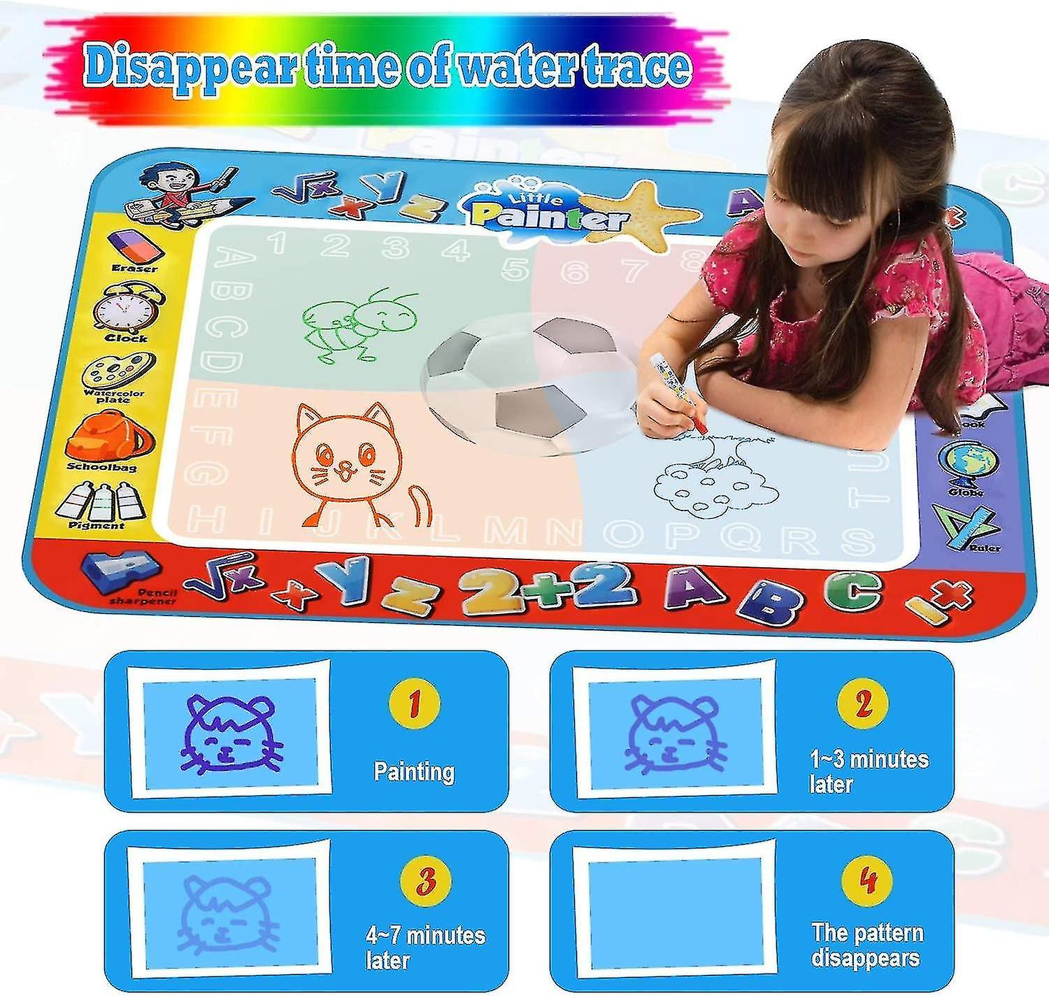 Coloring Mat,kids Toys Large Water Painting Mat,toddlers Doodle Pad ...