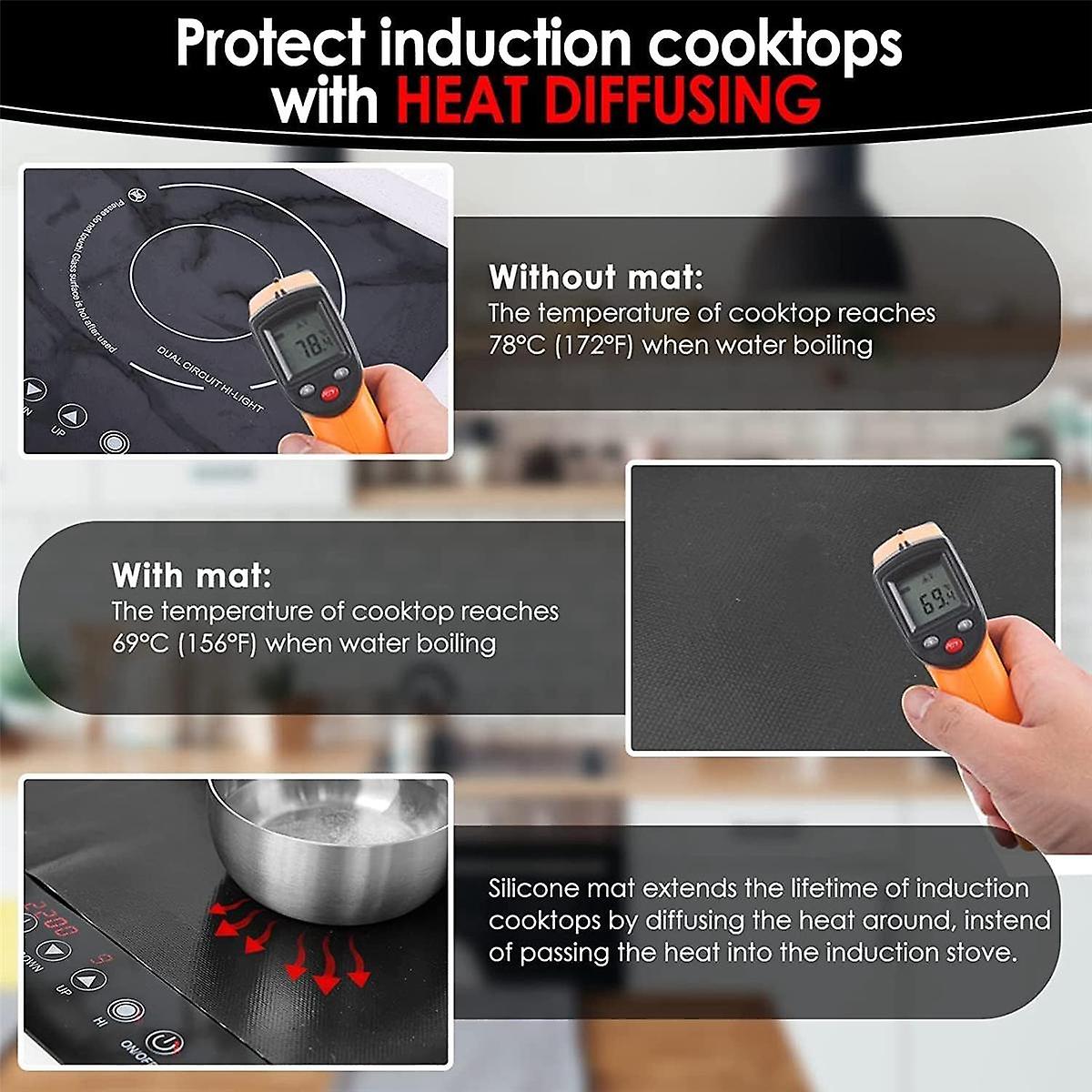 Induction Cooktop Protector Mat 20.4x30.7 Inch, Electric Stove Burner ...