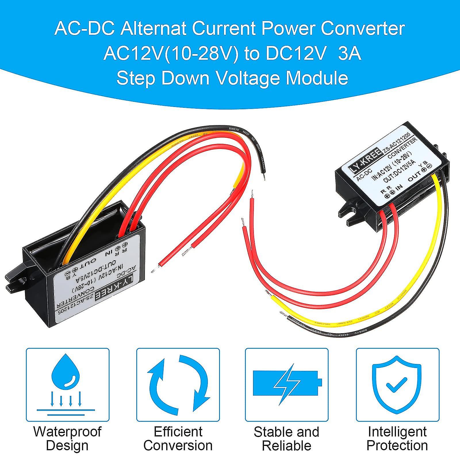 2023 - AC-DC Power Converter AC 12V (10-28V) to DC 12V Step Down ...