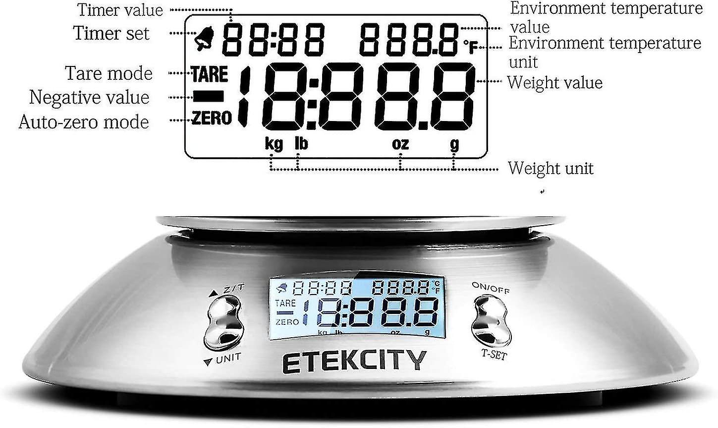 Etekcity Electronic Kitchen Scales With Stainless Steel Mixing Bowl ...
