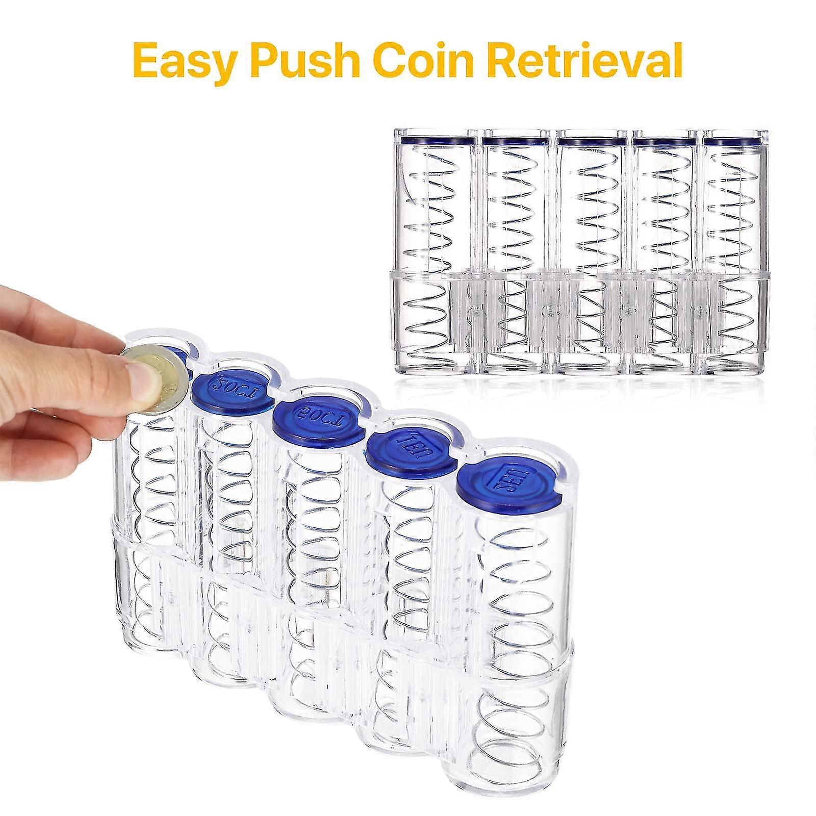 Coins Plastic Storage Box Coin Dispenser Sorter Easy Change Purse for ...