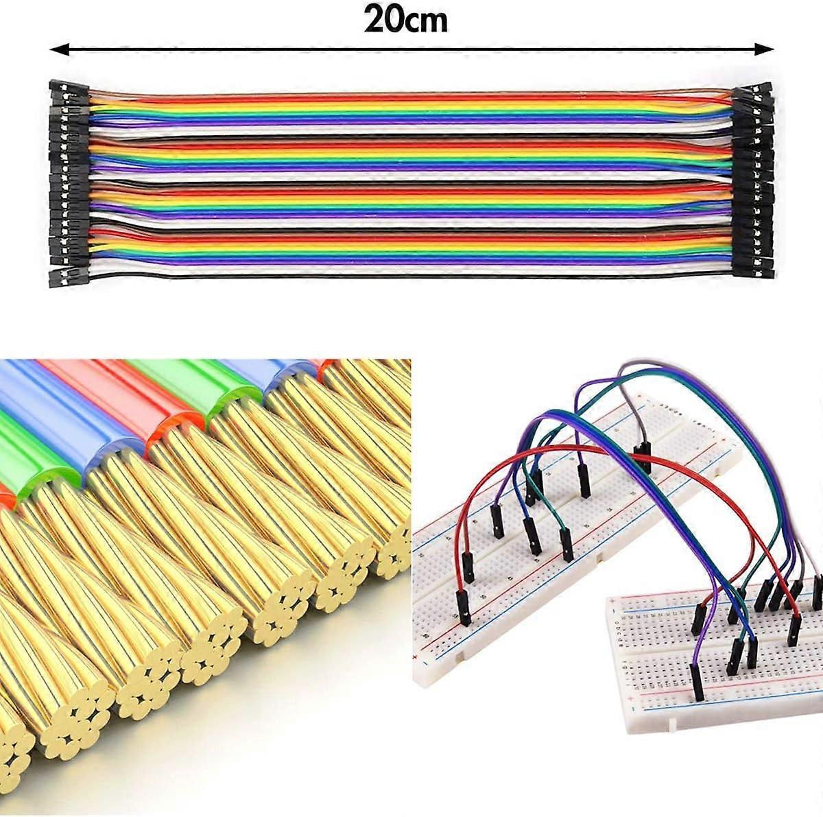 Jumper Wire Cable 3 x 40pcs Each 20cm,3 in 1 Dupont Breadboard Cables ...