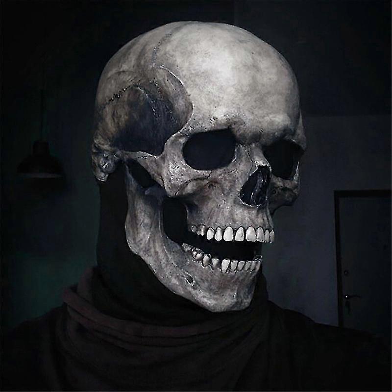 Skull mask with Movable Jaw Full Head Skull Mask Halloween Decor ...