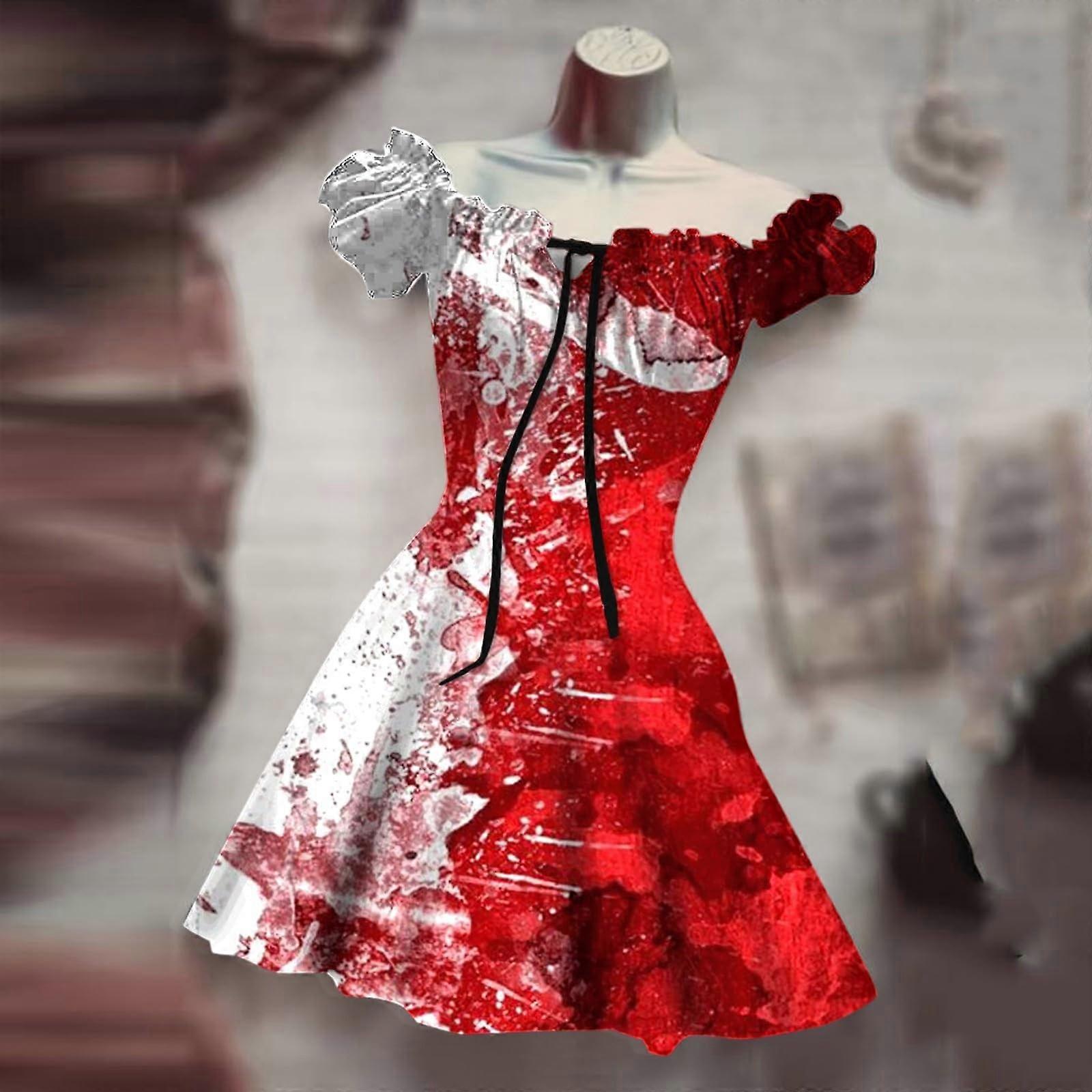 Red Gothic Horror Blood Ghost Halloween Pumpkin 3D Print Costume Y2K ...