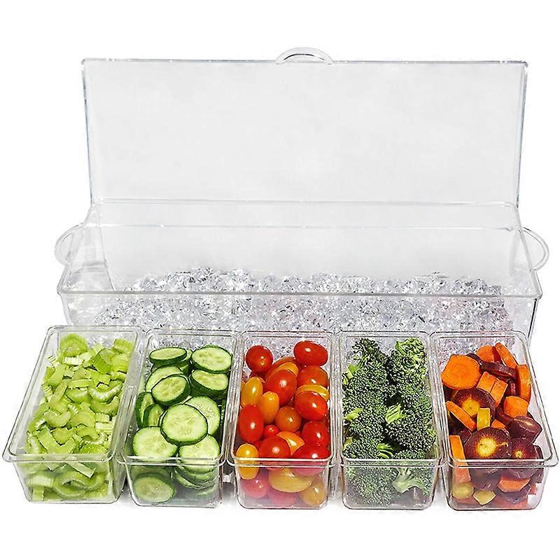 Ice Cold 5 Compartment Condiment Server Rack-Service Tray Container ...
