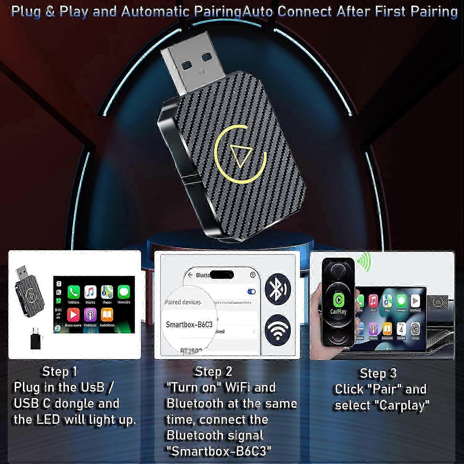 Wireless CarPlay Adapter 2024 Upgraded, Wireless CarPlay Dongle ...