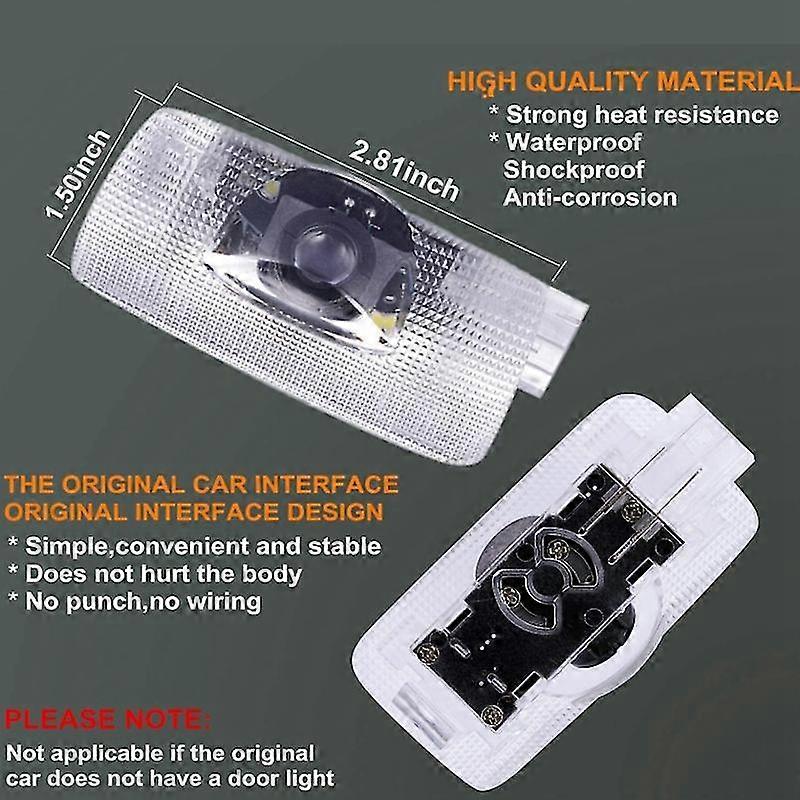 4 Pcs Door Logo Lights Projector Led 3d Shadow Ghost Light For // Prius ...