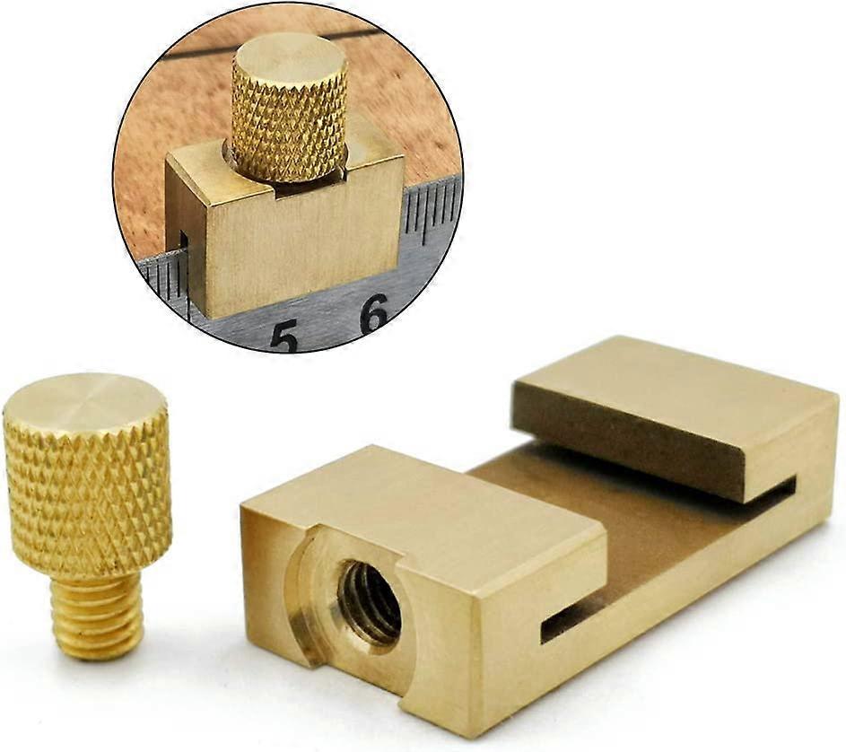 Ruler Tool Brass Steel Ruler Wood Positioning Block Line Locator Stop ...