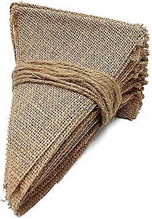 11 Meters Burlap Banner, Pennant Garland, 48 pcs Jute Pennant Garland ...