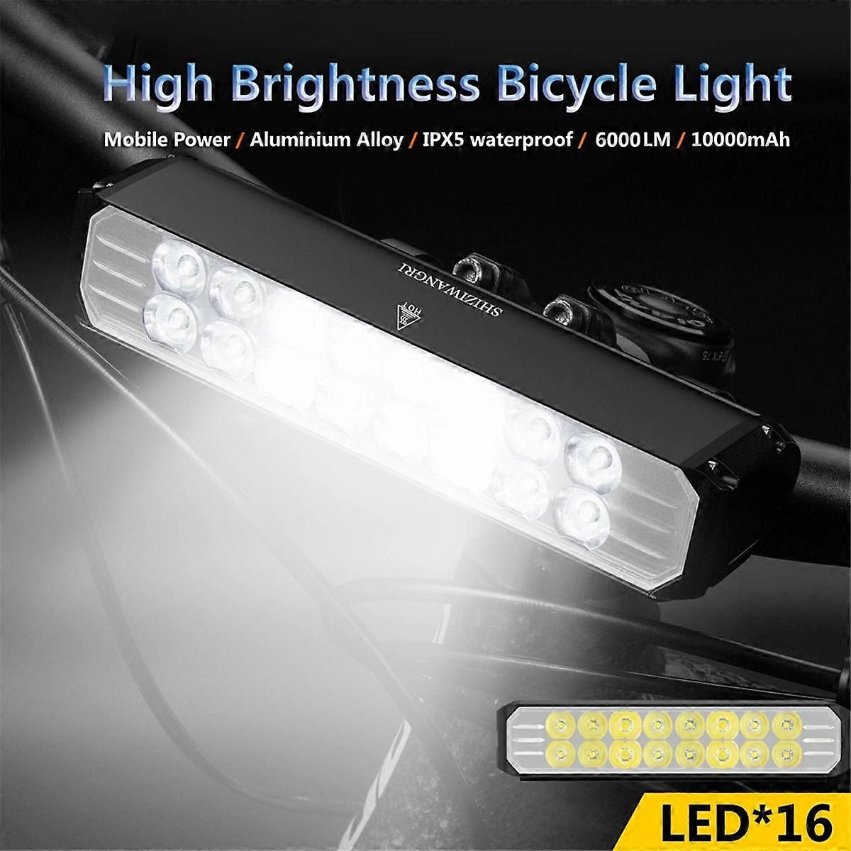 Bike Headlight Bicycle Led Light 16 LED Bicycle Front Lamp 10000Mah ...