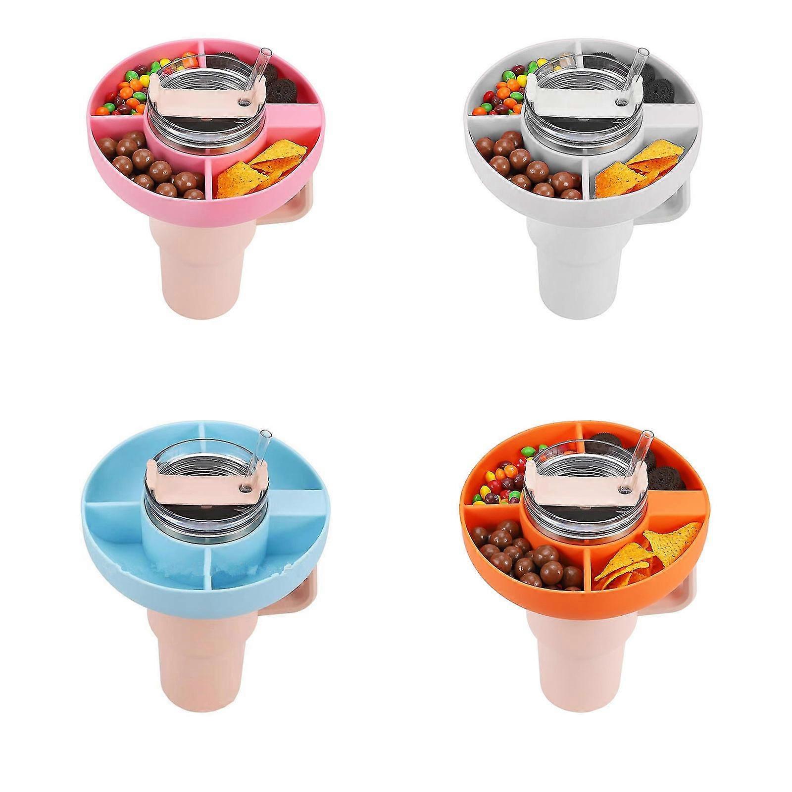 Snack Bowl for Stanley 40 oz Tumbler with Handle, Tumbler Snack Tray Compatible with Stanley Cup ...