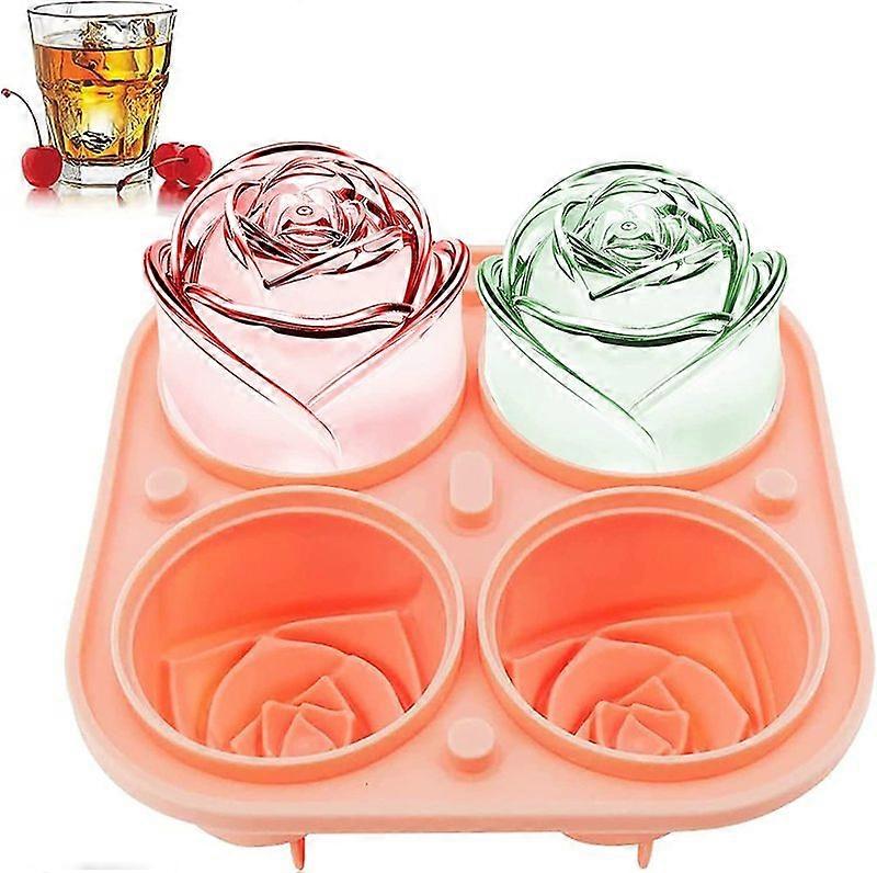 3D Rose Ice Molds 2.5 Inch, Large Ice Cube Trays, Make 4 Giant Cute ...