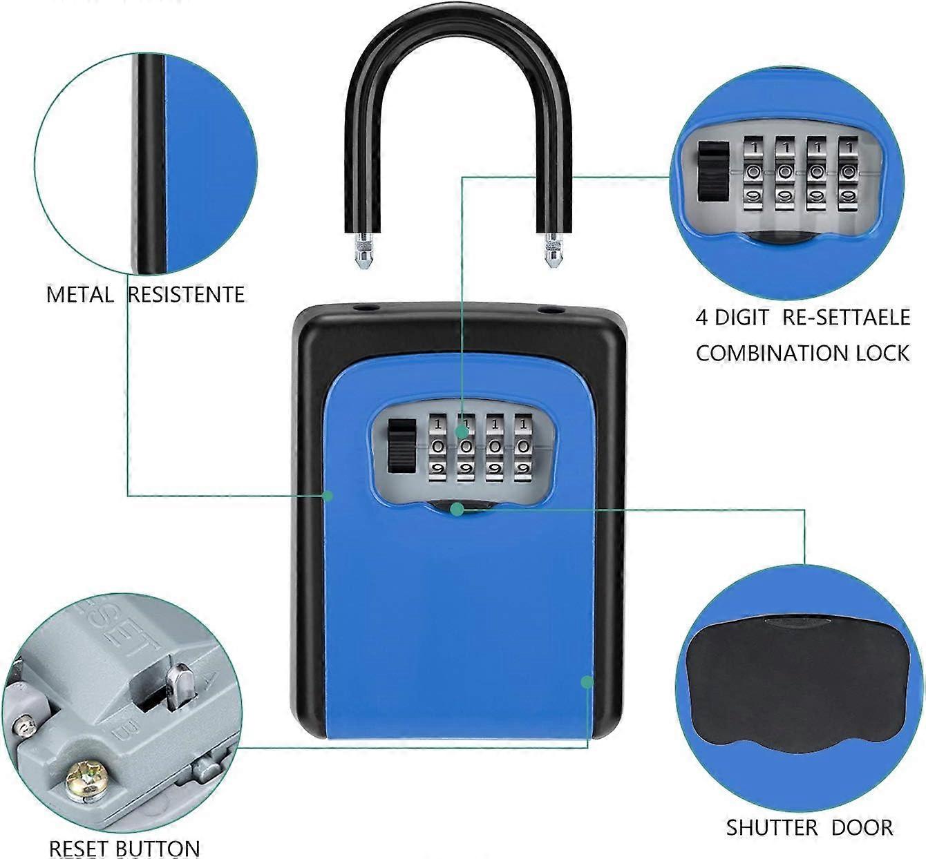 Combination Lock Box with Code, Portable Key Security Box Door Knob or ...