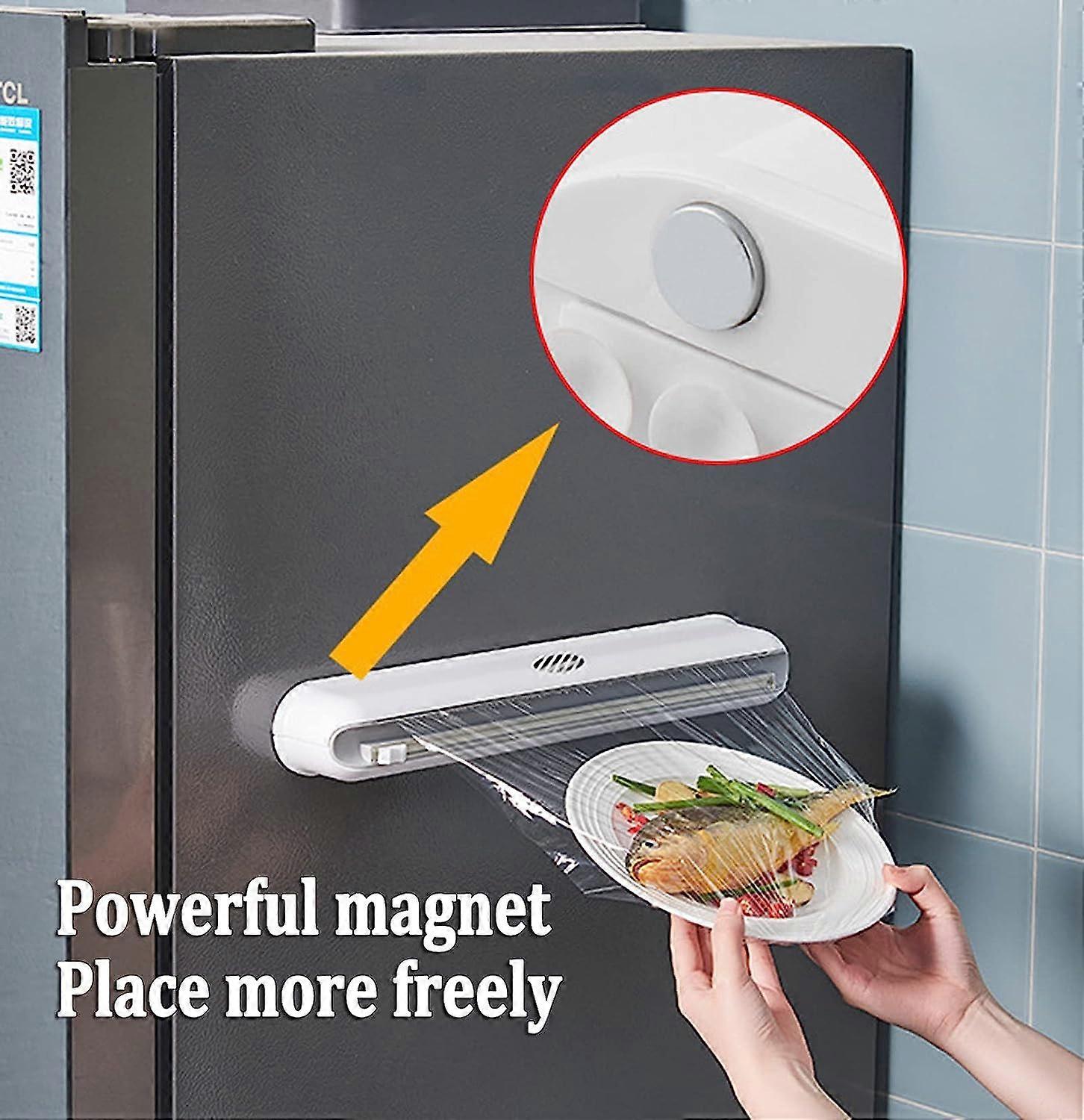 Cling Film Dispenser, Reusable Plastic Wrap Dispenser Cutter Cling Film ...