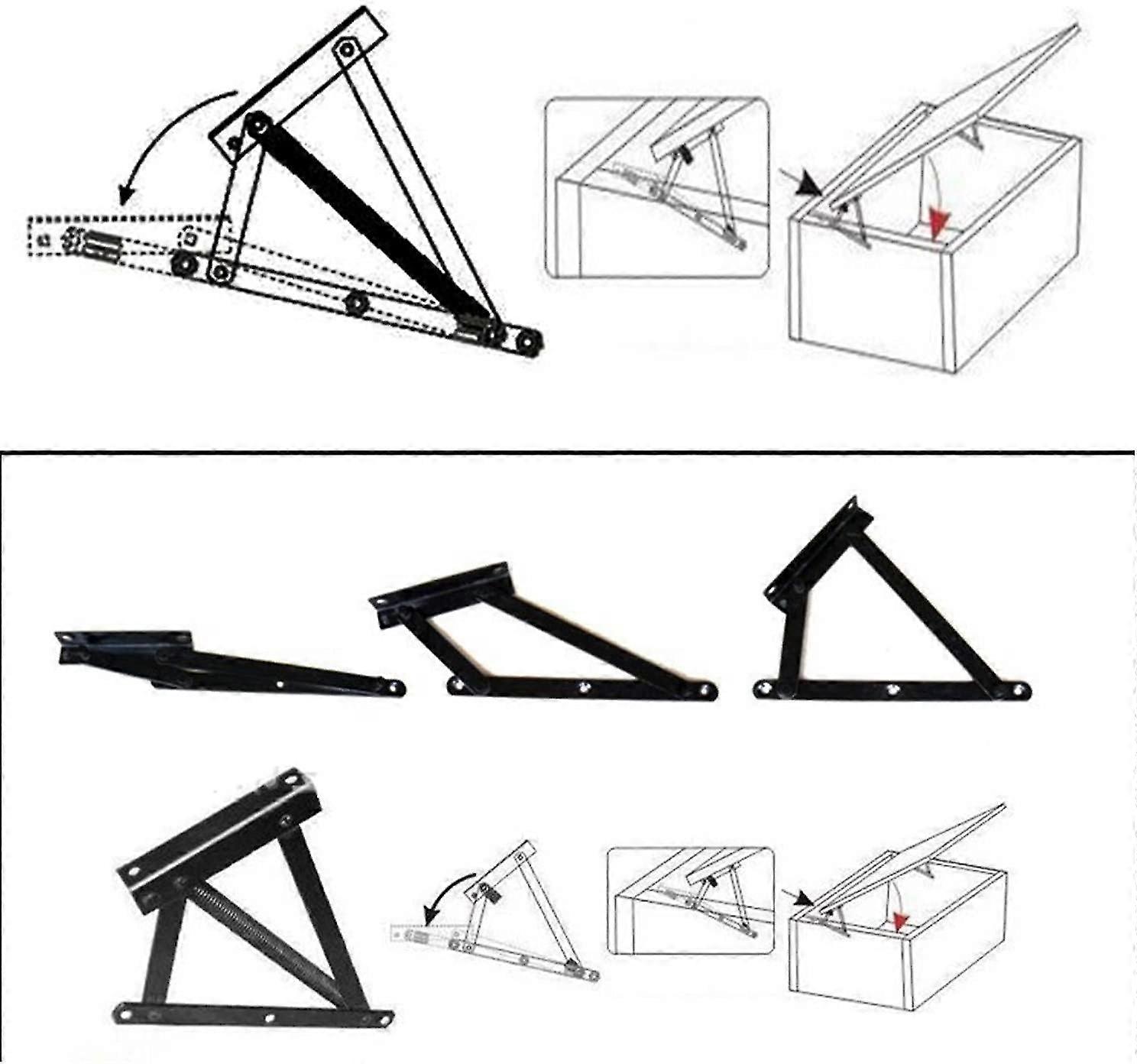 Pair Of Bottom Hinges, Sofa Bed, Storage Compartment, Lifting Hinge ...