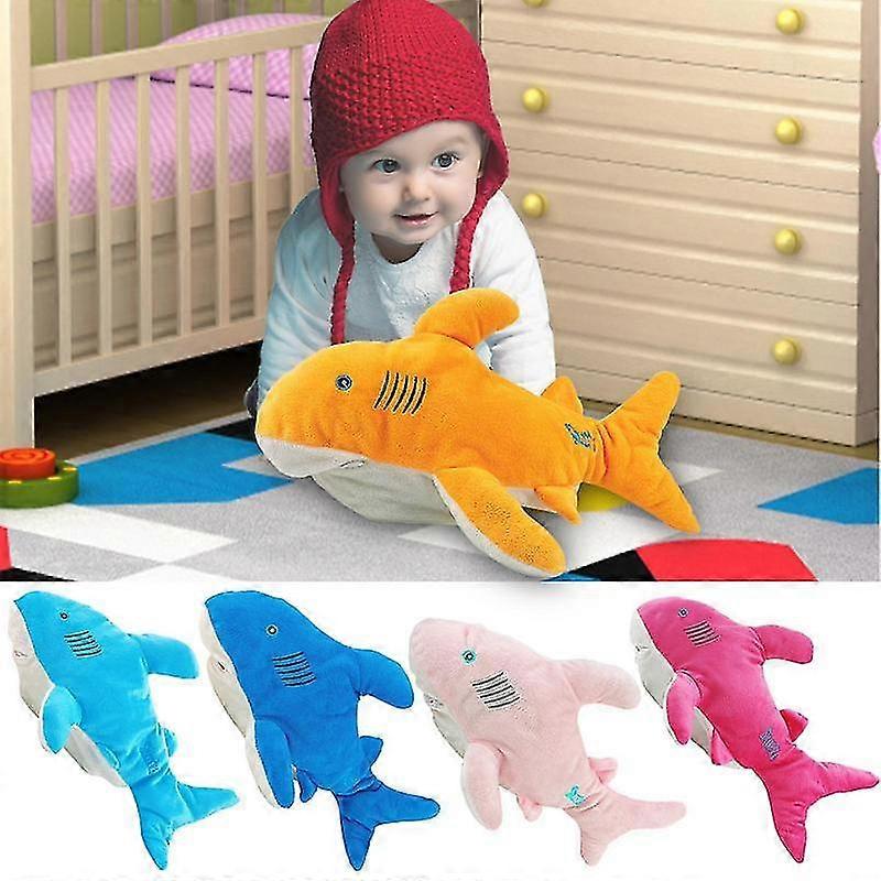 Musical Shark Stuffed Toy Cartoon Plush Singing Doll With Movable Tail ...