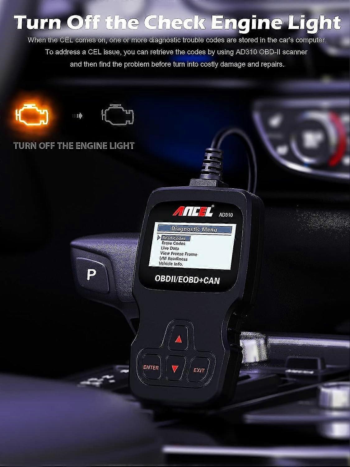 Ancel AD310 Engine Diagnostic Scan Tool Car Code Reader OBD2 Scanner ...