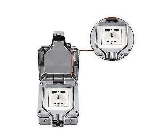Outdoor Double Wall Outlet With Usb, Waterproof, Heavy Duty, Electrical ...