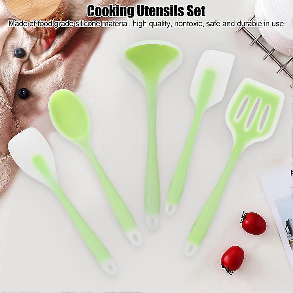 5Pcs/Set Food Grade Silicone Cooking Utensils Home Kitchen Tools Kit ...