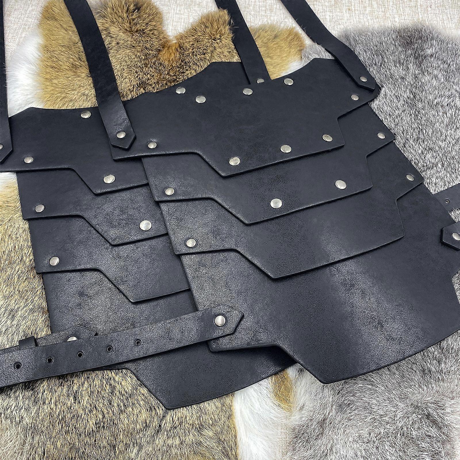 Men PU Leather Shoulder Armors Steampunk Body Chest Harness Armors ...