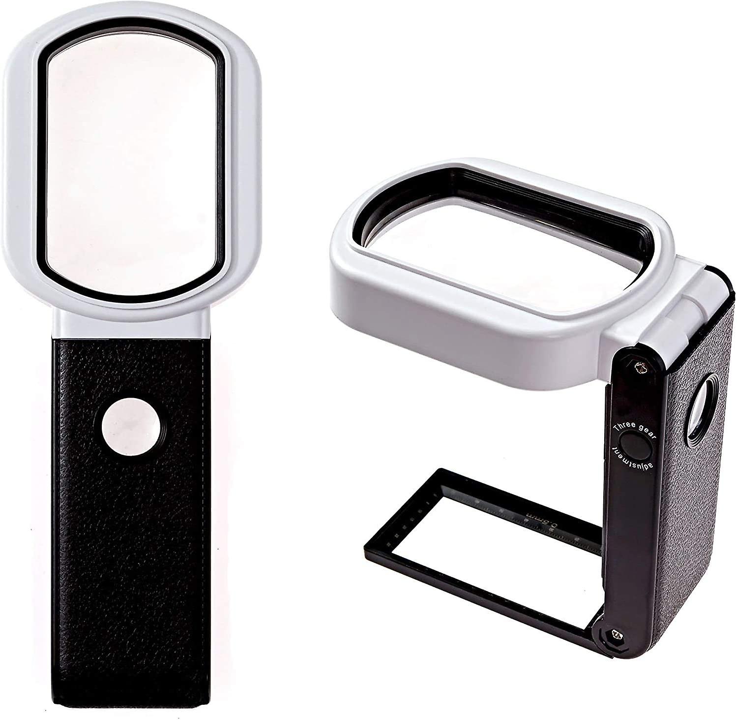 Rechargeable 9 Led Illuminated Reading Magnifying Glass With Light 25 X ...