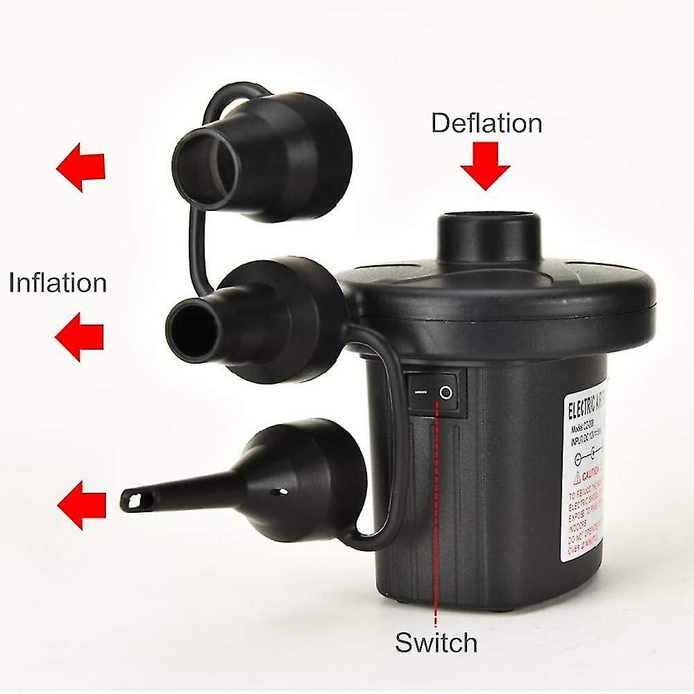 Air Mattress Pump For Inflatables - Portable Pump With 3 Nozzles For AC ...
