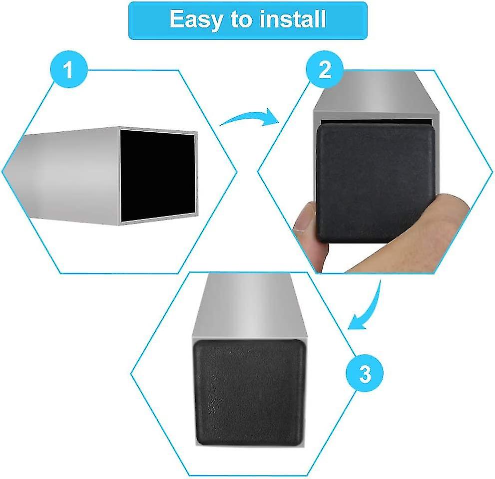 Square Plastic Plugs Square Ribbed Tube Anti-slip Mat Square Tube Caps ...