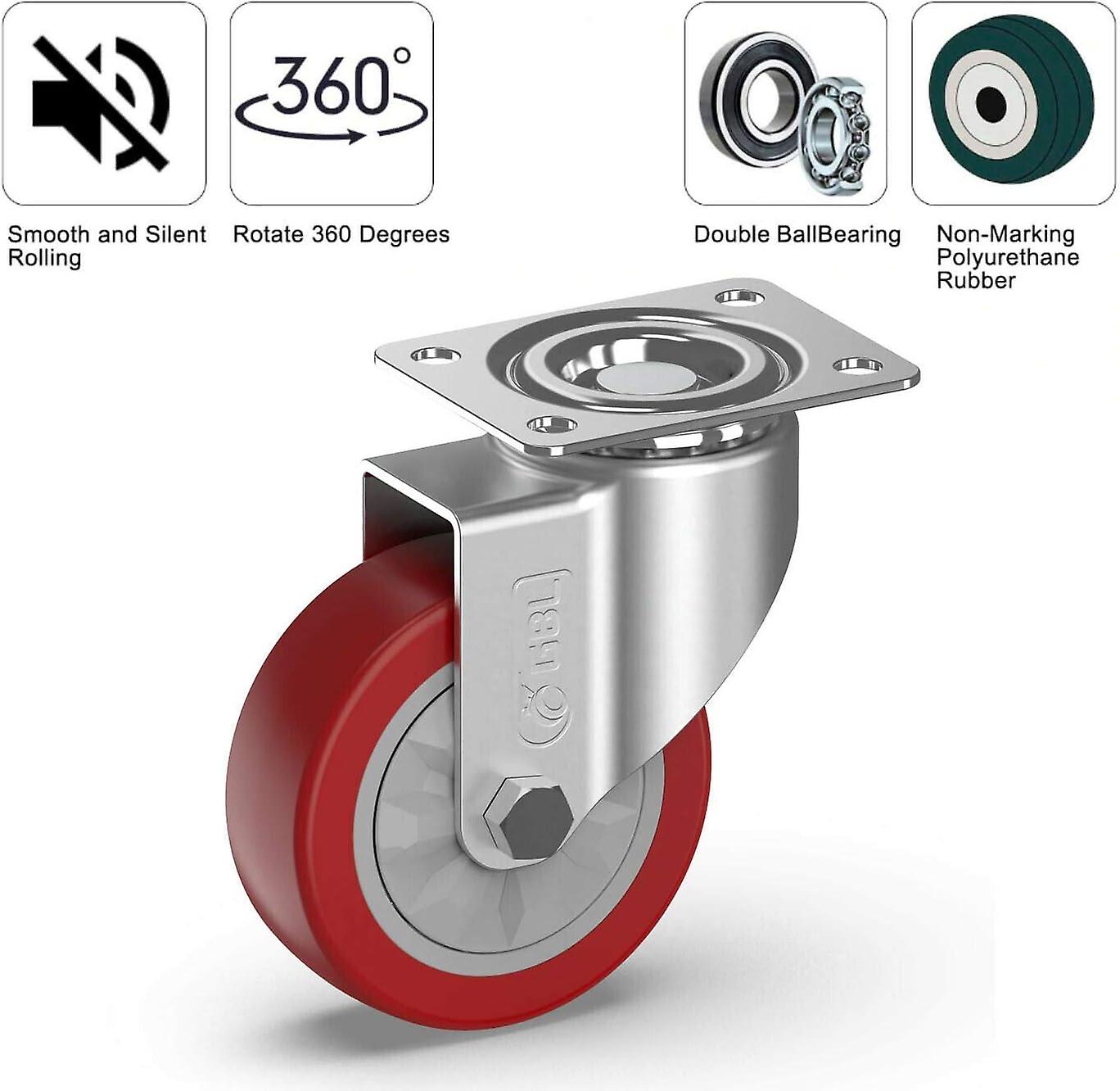 Swivel Furniture Casters Without Brake + Screws - 100mm Up to 600KG ...