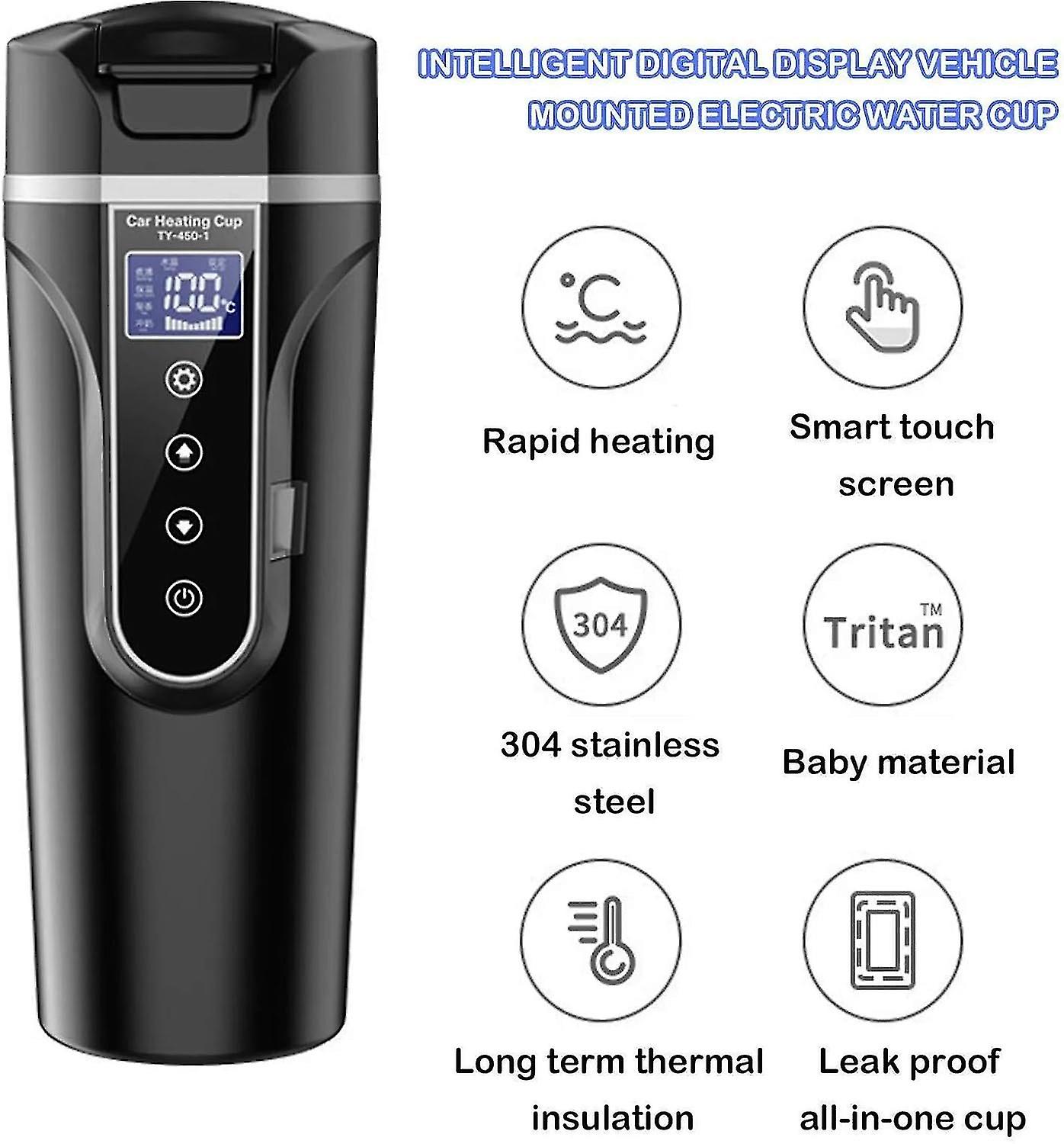 Car Kettle, 12V/24V Car Electric Kettle Heated Water Cup for Car/Truck ...