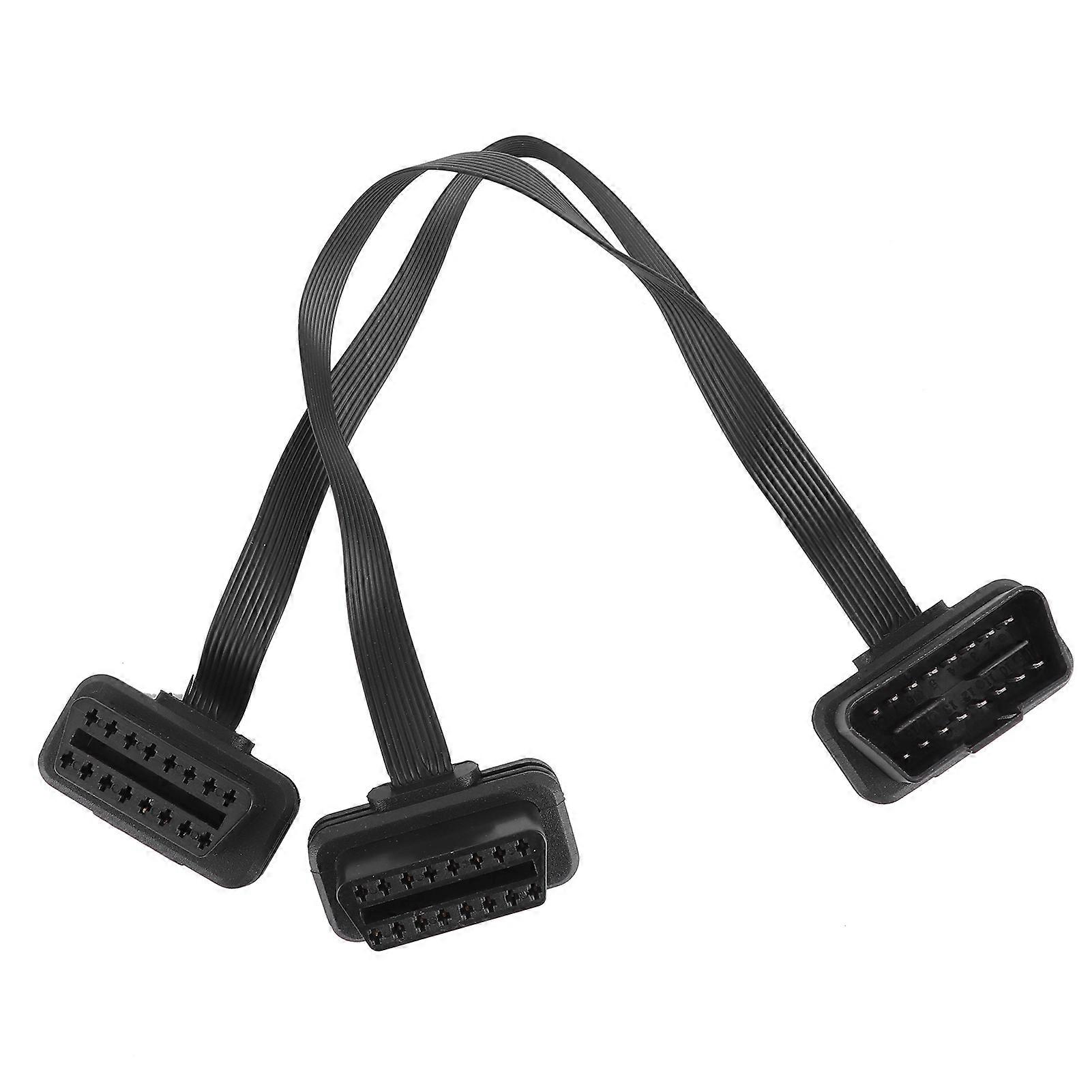 16Pin OBD Extension Cable Staight Male to Dual Straight Female Y ...