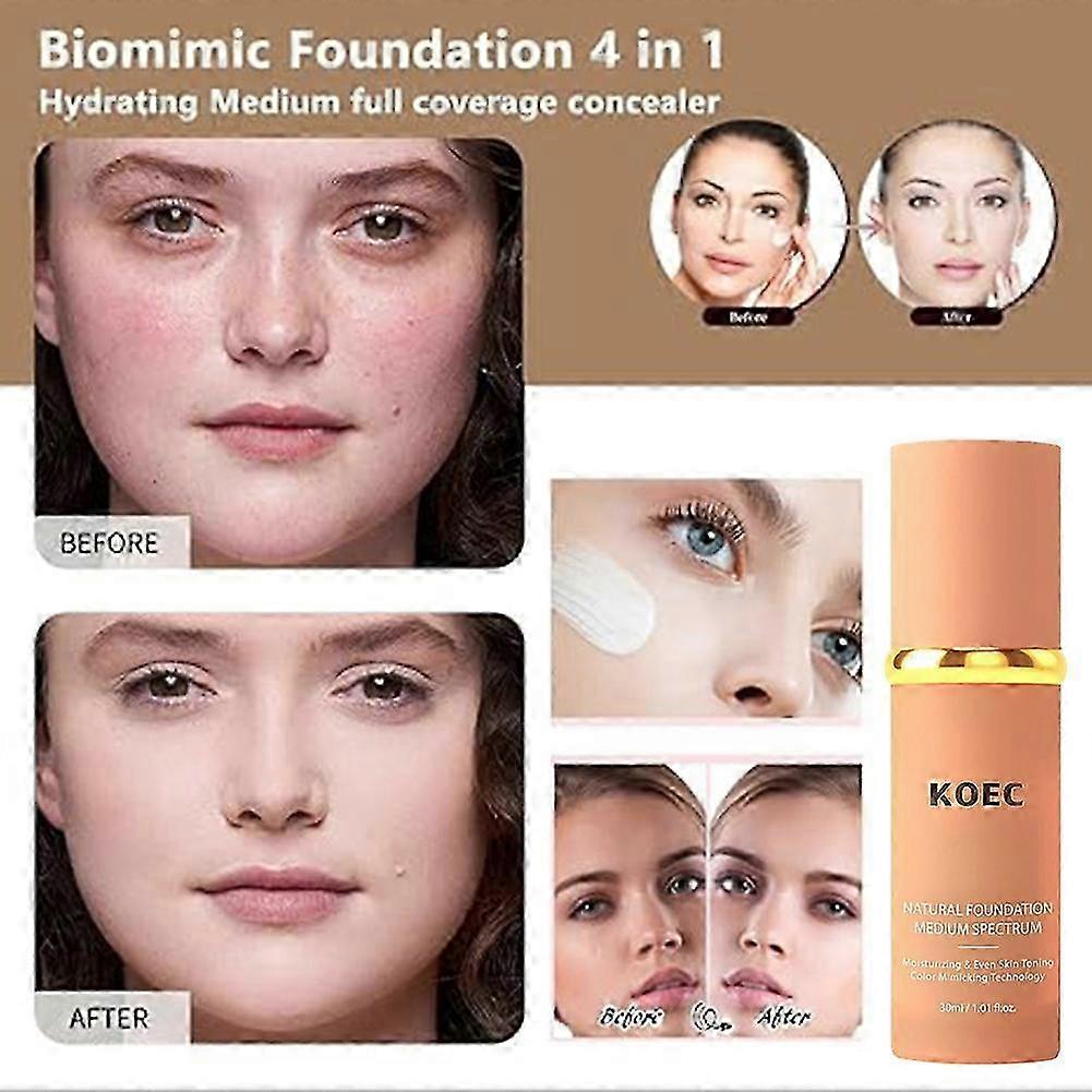 4-in-1 Biomimic Foundation Natural, Medium Spectrum Colour Changing ...