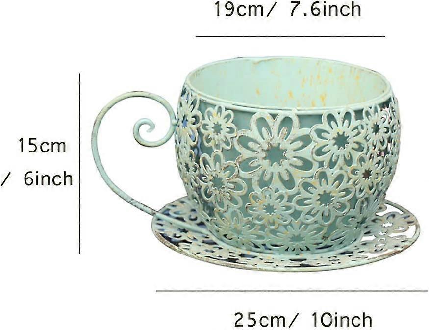 Flower Pot Vintage Planter Coffee Saucer Tea Cup Garden Plant Holder ...