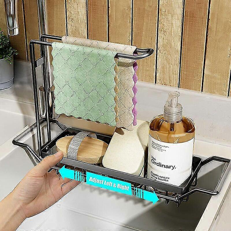 Kitchen Organizer, Sink Sponge Holder Kitchen Rack Stainless Steel Sink ...