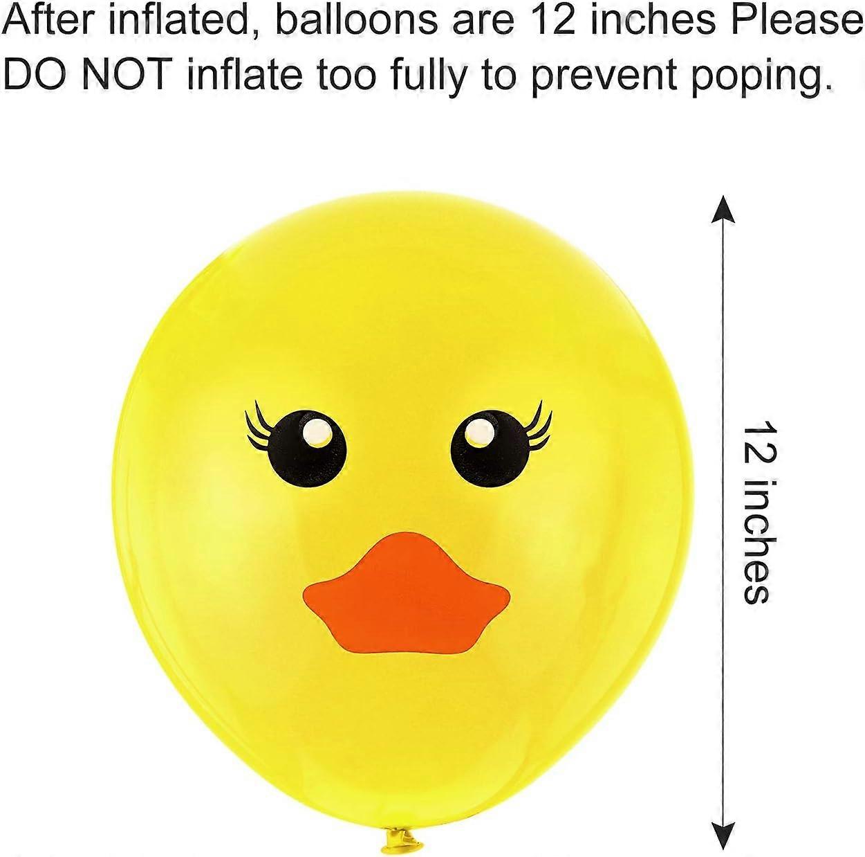 60 Pieces Yellow Duck Latex Balloons Cartoon Duck Printed Balloons Cute ...