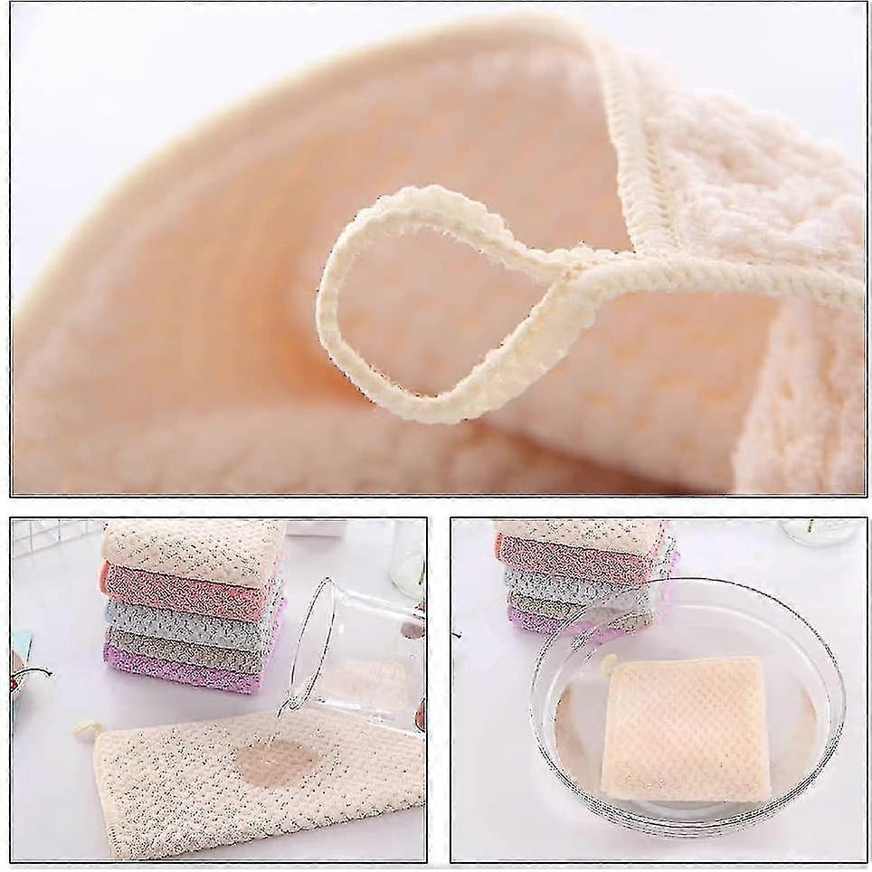 5 Piece Hand Dry Towel Hanging Loop Fast Drying Hand Towel Square ...