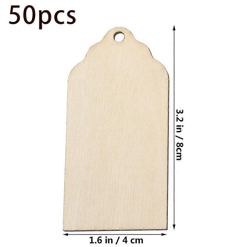 50Pcs Mini Wooden Tag,Unfinished Hanging Wooden Tag with Hole DIY ...