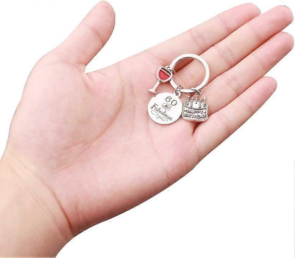 60th Birthday Keyring Keychain Gifts Presents with Black Jewelry Box ...
