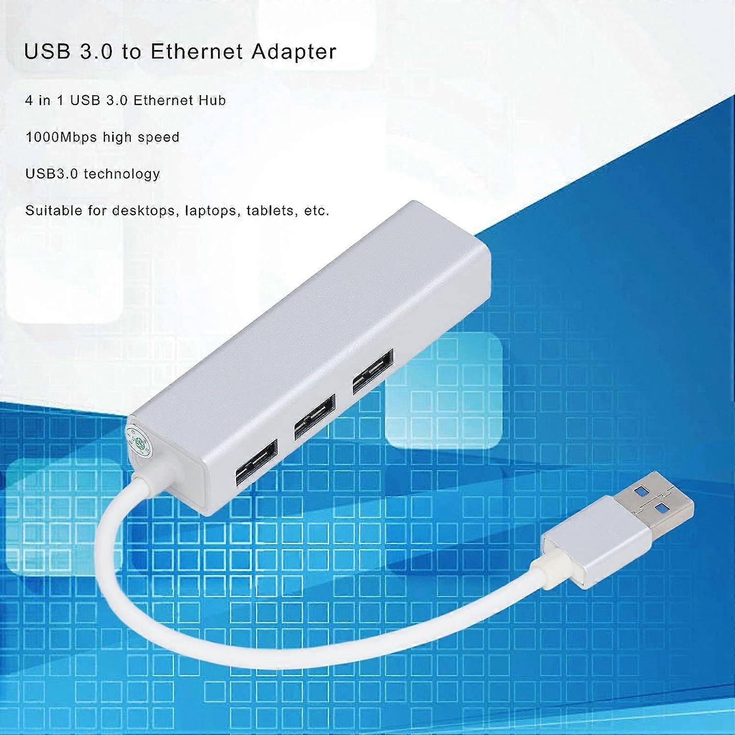 USB 3.0 To Ethernet Adapter 4 in 1 Multiport Multifunction Hub Ethernet ...