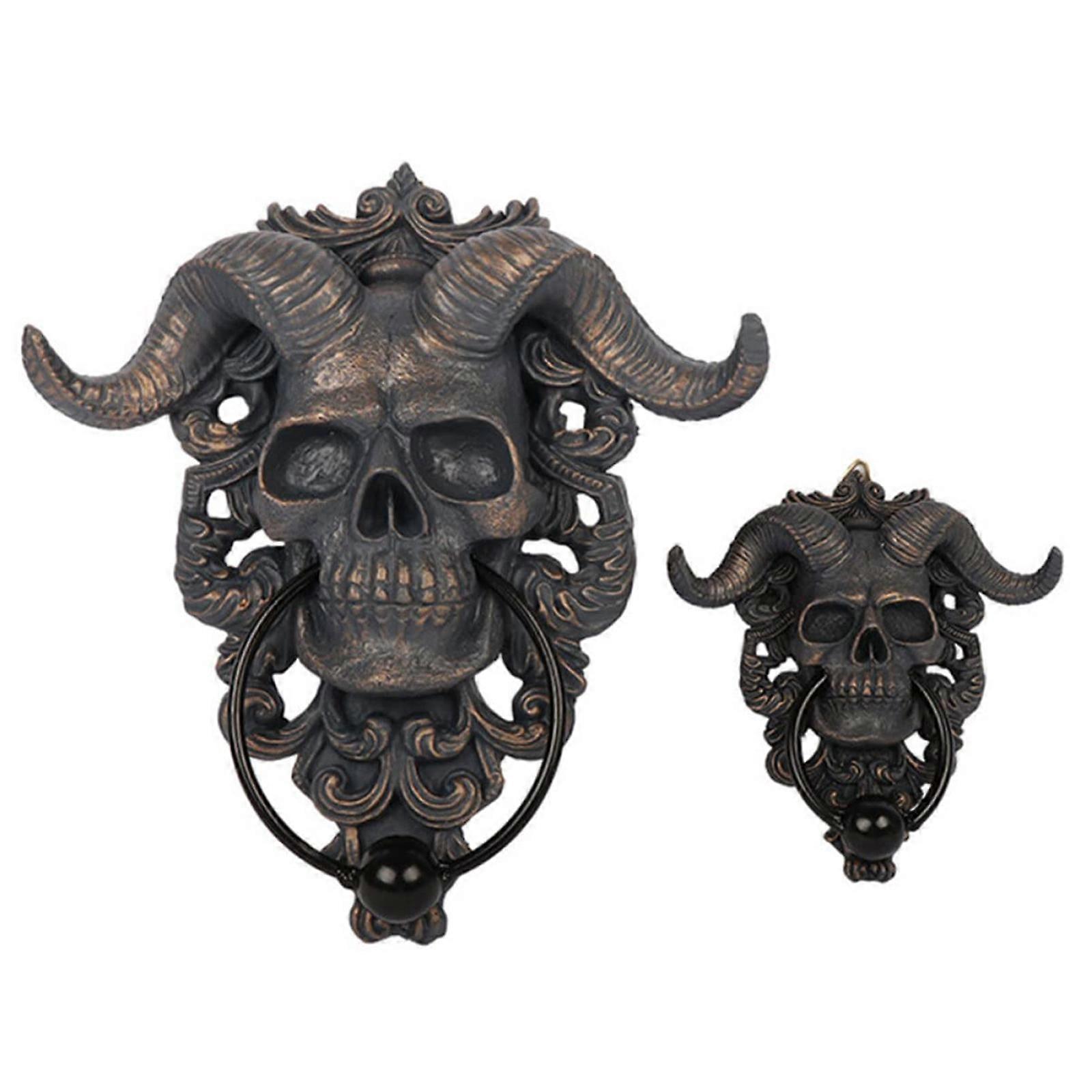 Sabbatic Goat of Horned God Skull Hanging Door Knocker, Diabolical ...