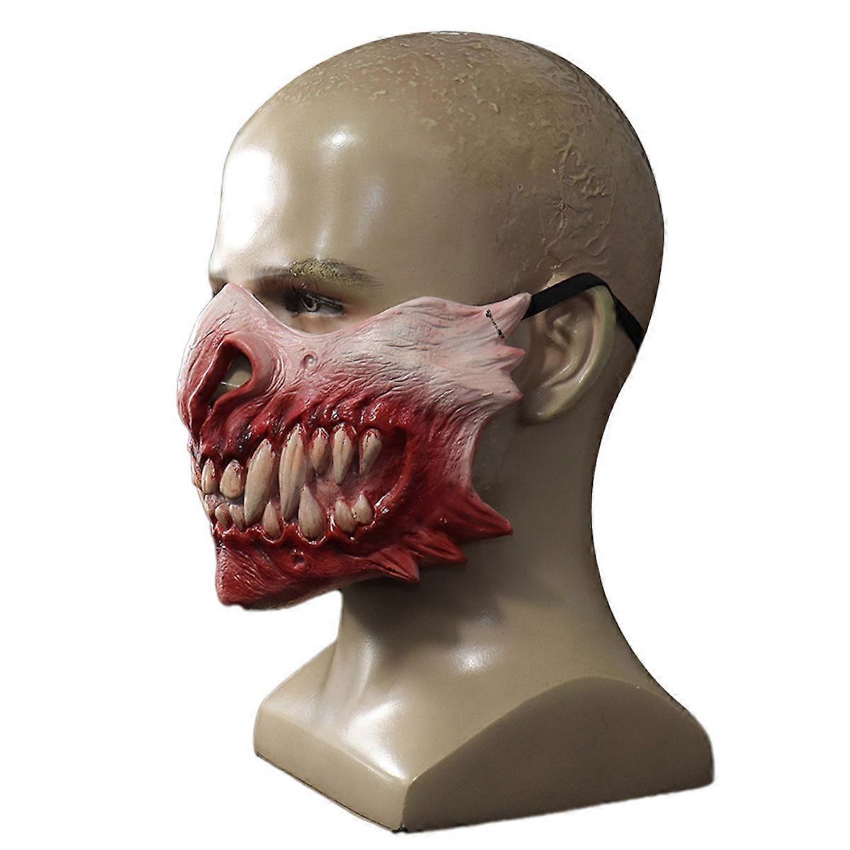 Halloween Cosplay Costume Mask Zombie Teeth Half Face Mask Variation ...