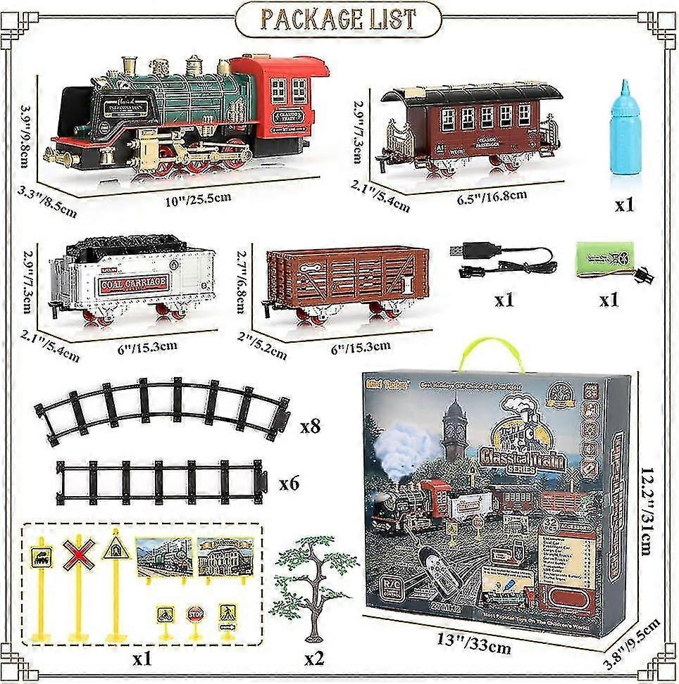 Remote Control Steam Train Sets W/smoke,light,sounds,classical Electric ...