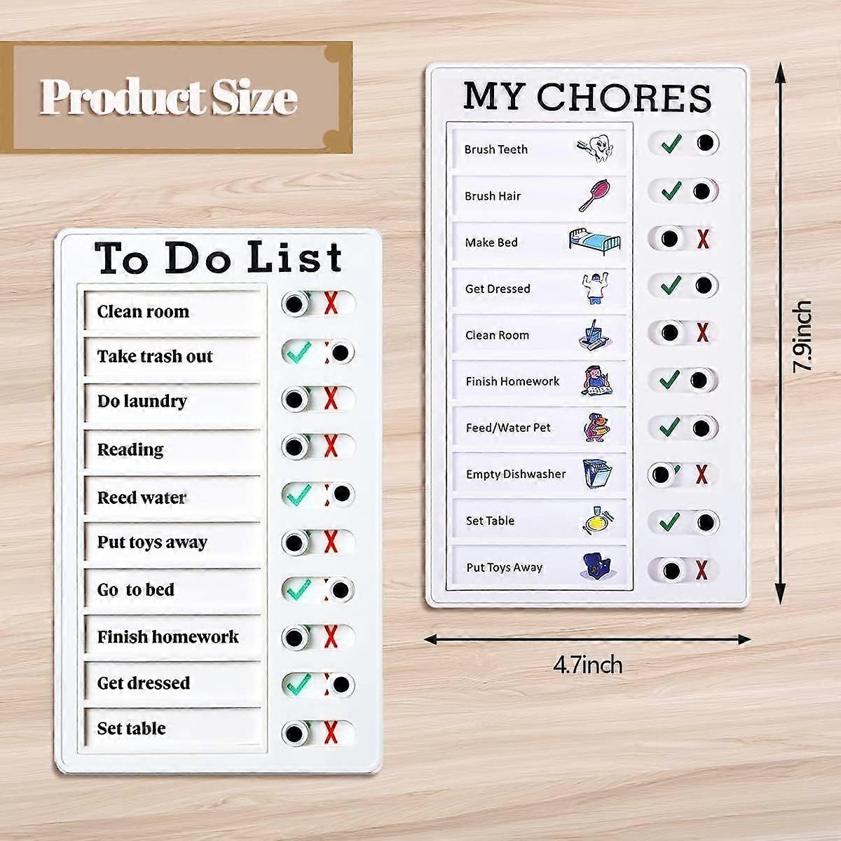 4-Piece To-Do List Memo Board and Chore Chart Board with 10 Replacement ...